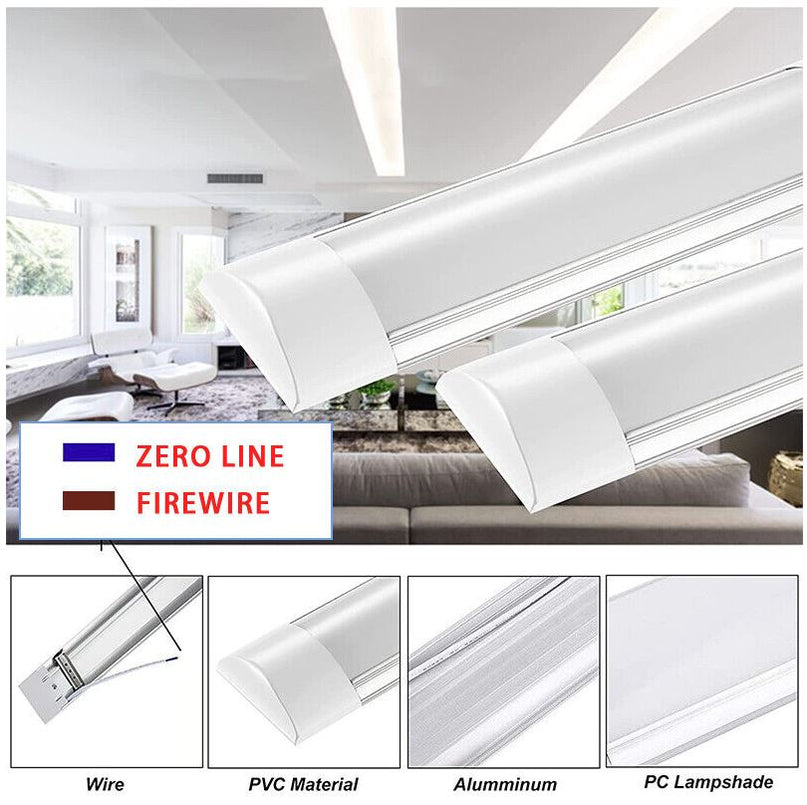 [10 Pack] 120CM LED Slim Ceiling Batten Light Cool white 1.2M 4 feet ...